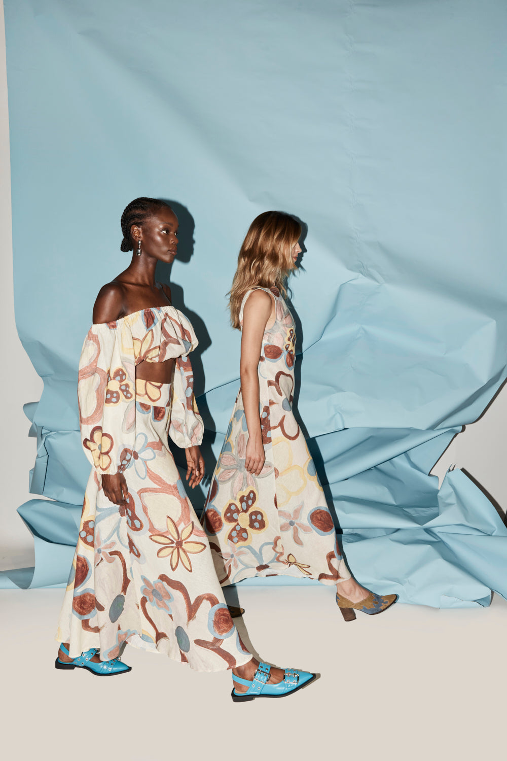 Art Of Bloom Linen Bias Cut Maxi Dress Flower – VRG GRL