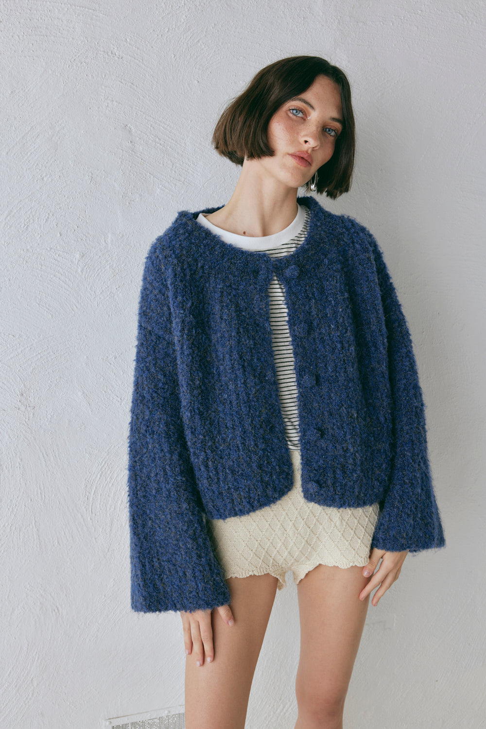 Lacy Knit Cardigan Marle – VRG GRL