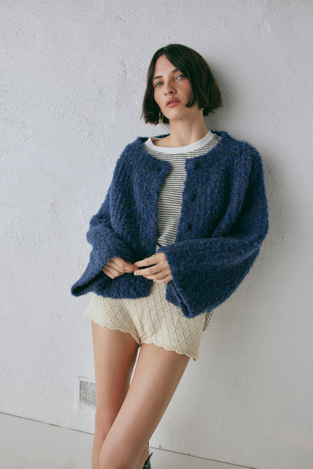Lacy Knit Cardigan Marle – VRG GRL