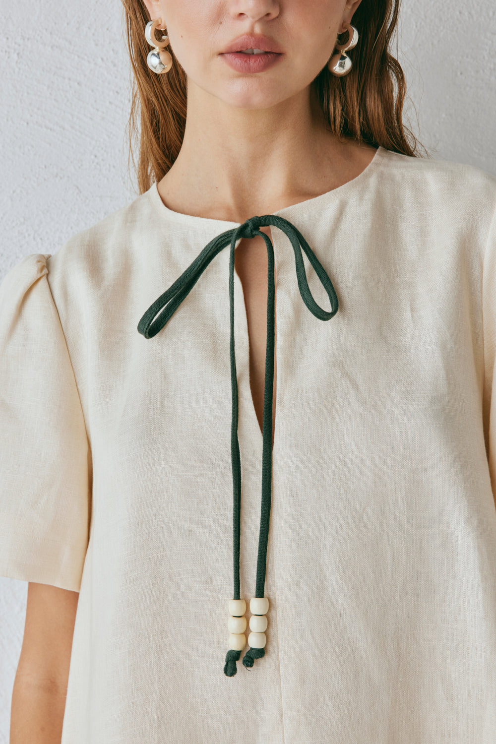 Olsen Linen Mini Dress Cream – VRG GRL