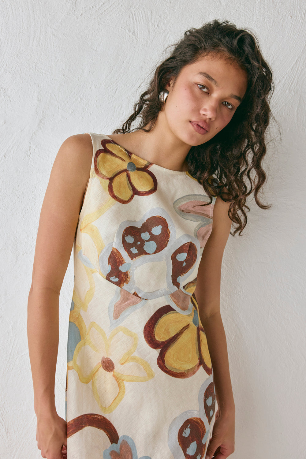 Art Of Bloom Linen Bias Cut Maxi Dress Flower – VRG GRL