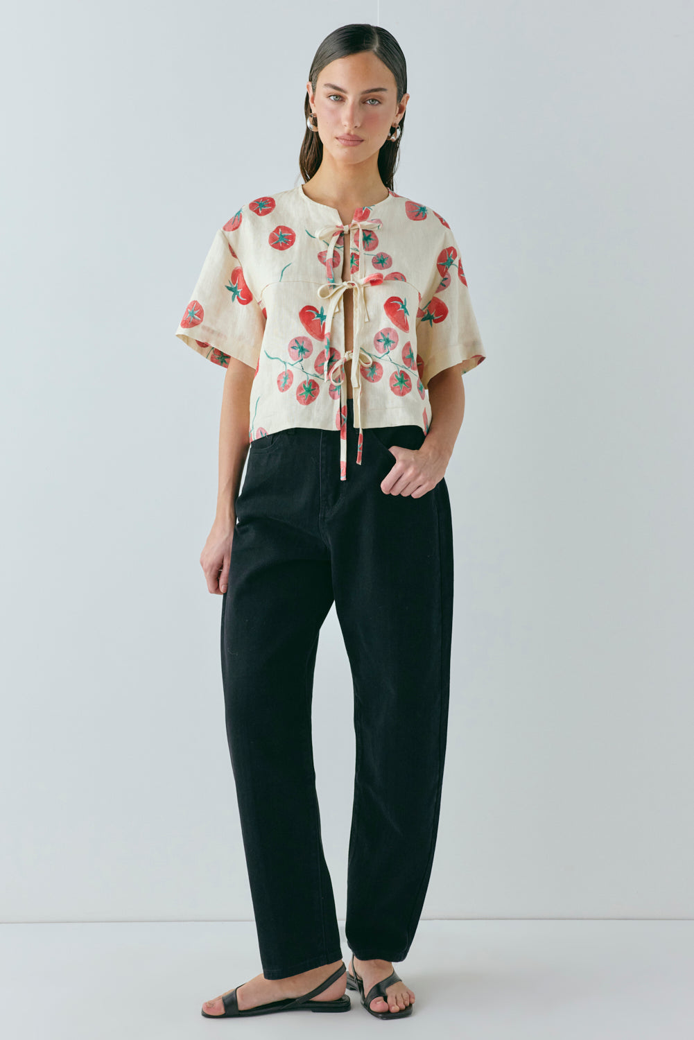 Portia Linen Smock Top Roma – VRG GRL