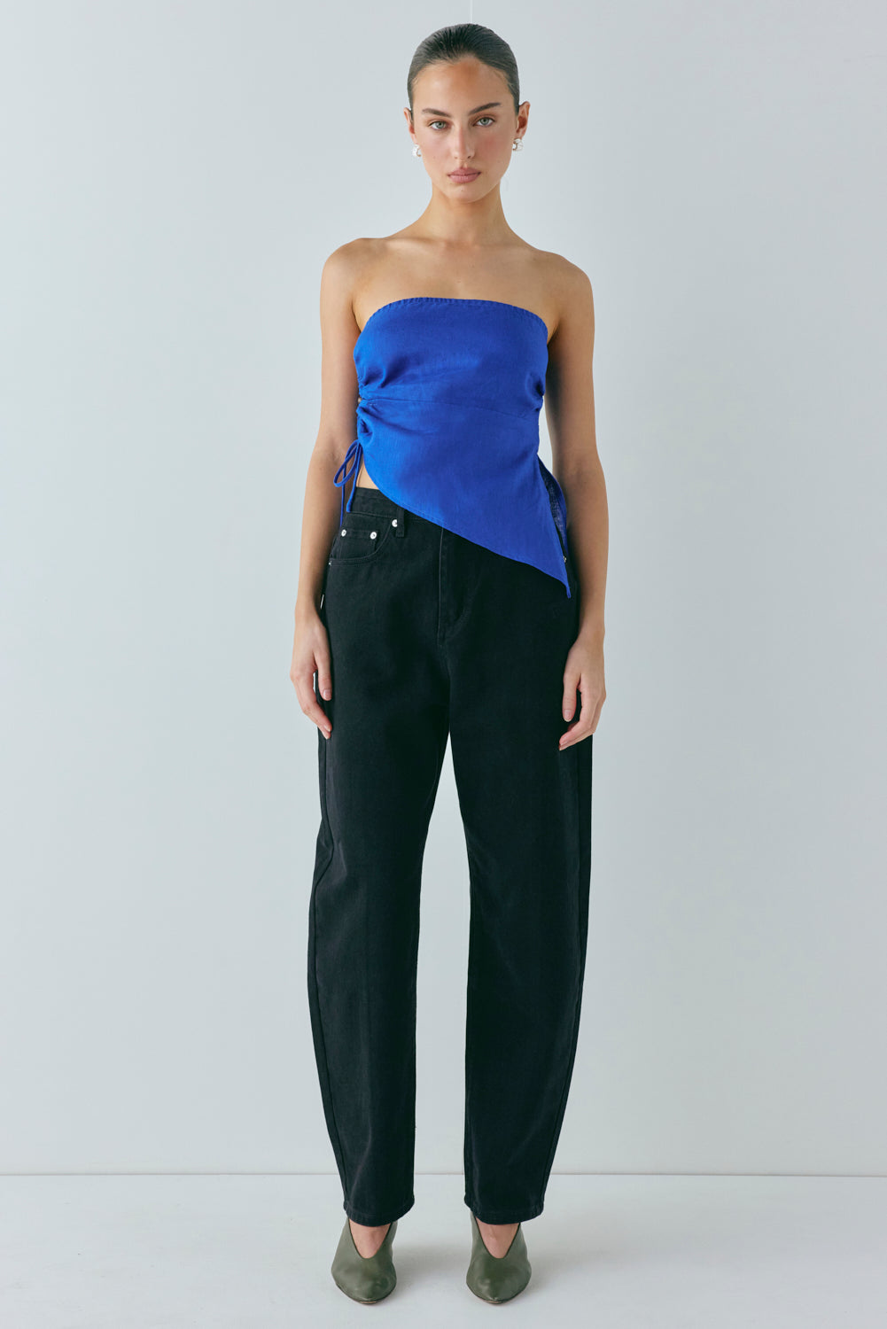 Sunrays Linen Top Royal Blue – VRG GRL