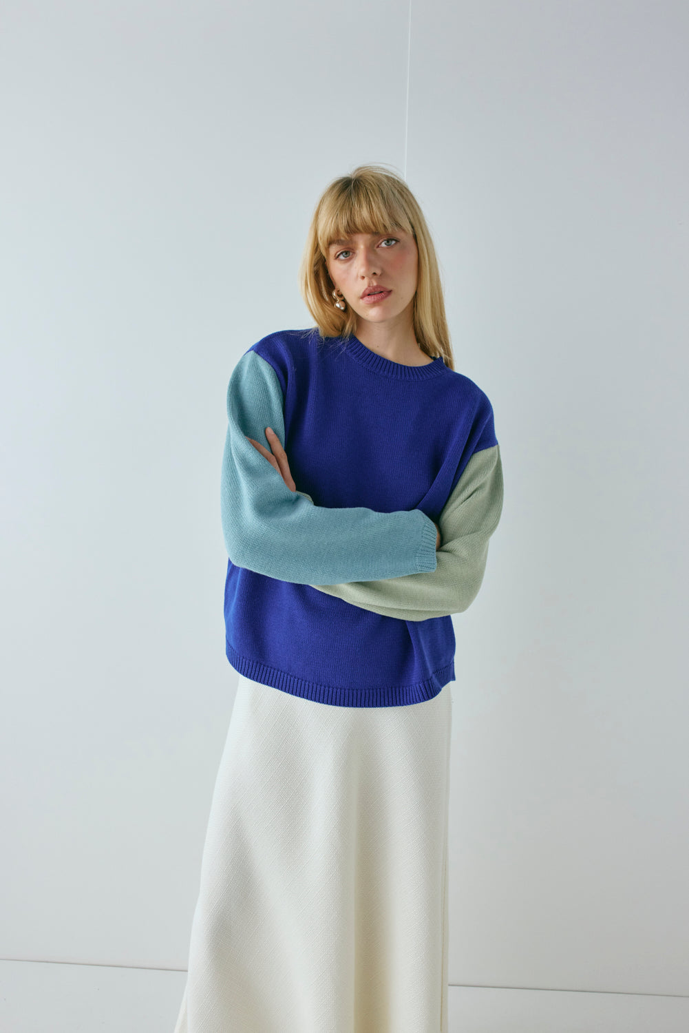 Clara Jumper Cobalt Splice – VRG GRL
