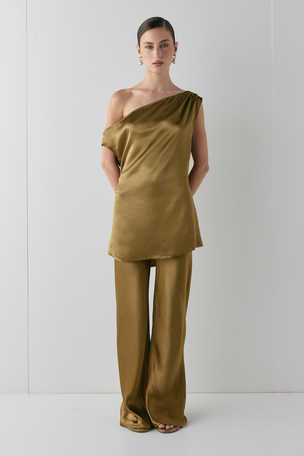 Camille Satin Tunic Top Copper – VRG GRL