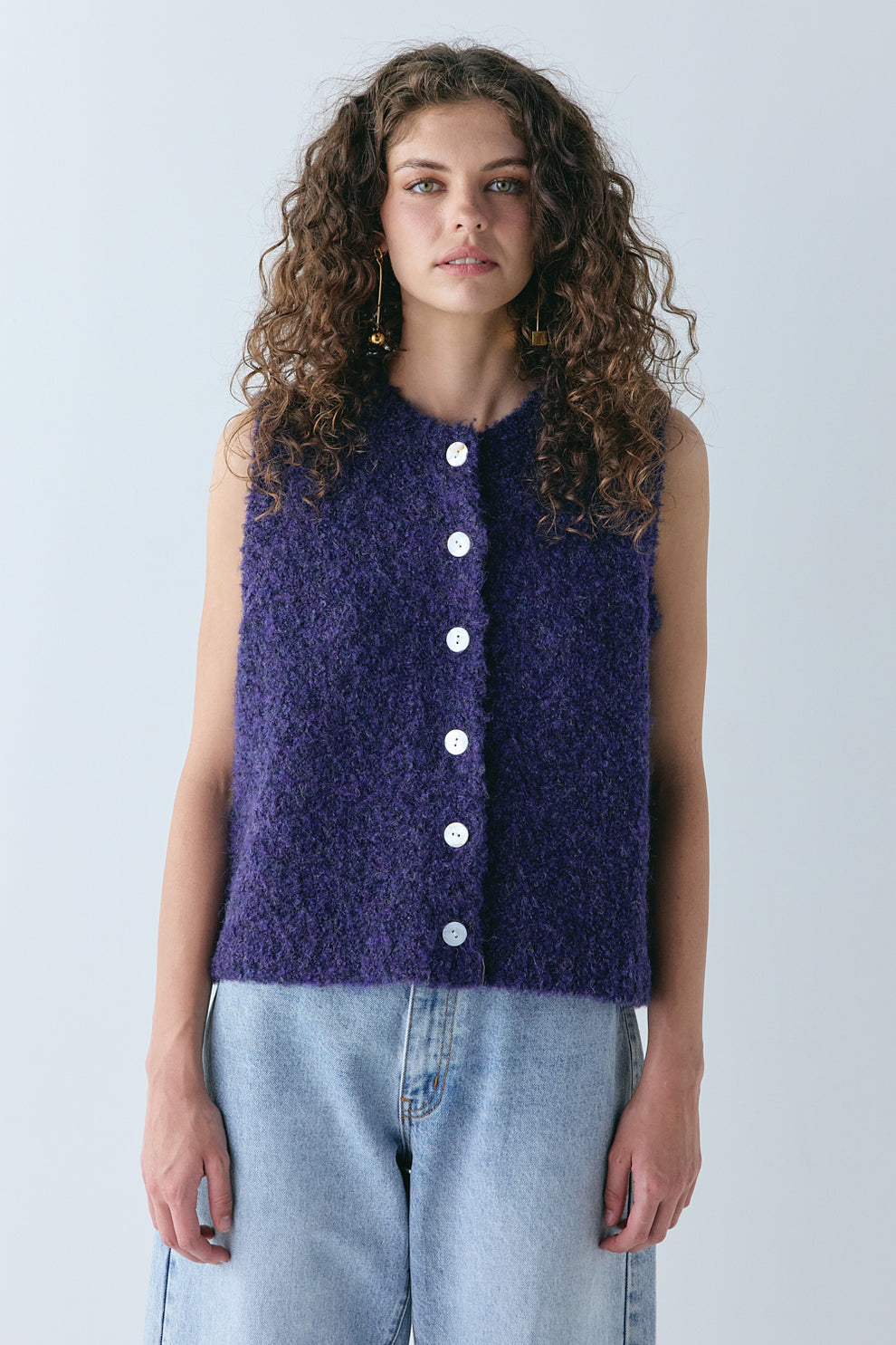 Bridgette Knit Vest Indigo – VRG GRL