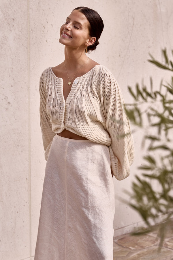 Riley Knit Cardigan Cream – VRG GRL